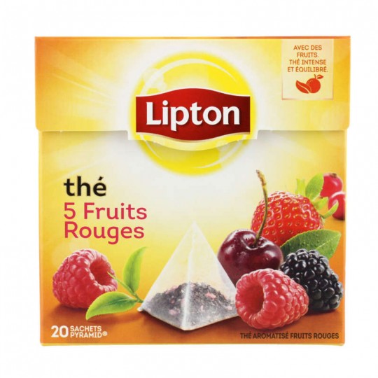 LIPTON Thé 5 fruits rouges 20 sachets - 34g